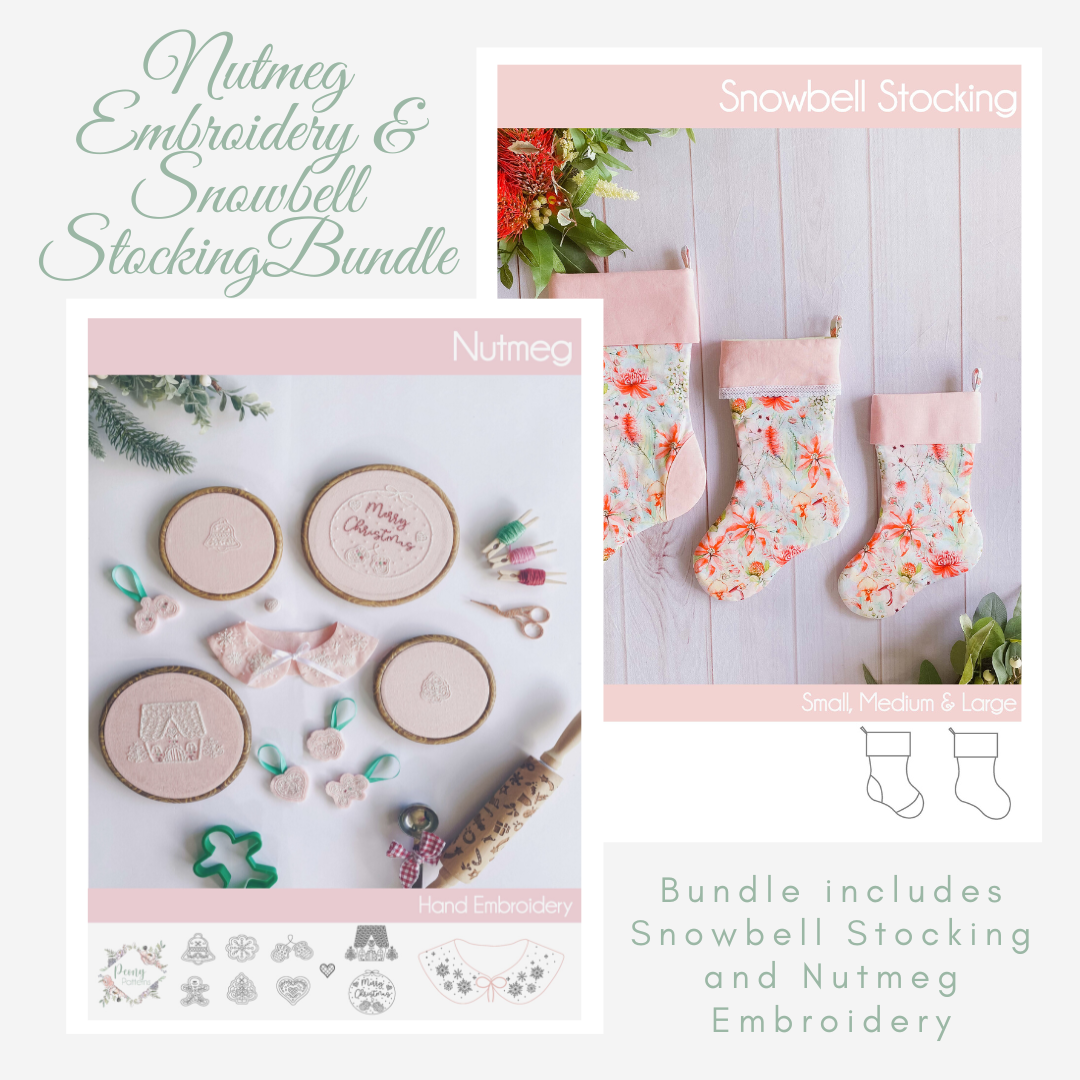Bundle - Nutmeg Embroidery and Snowbell Stocking PDF Patterns – Peony ...